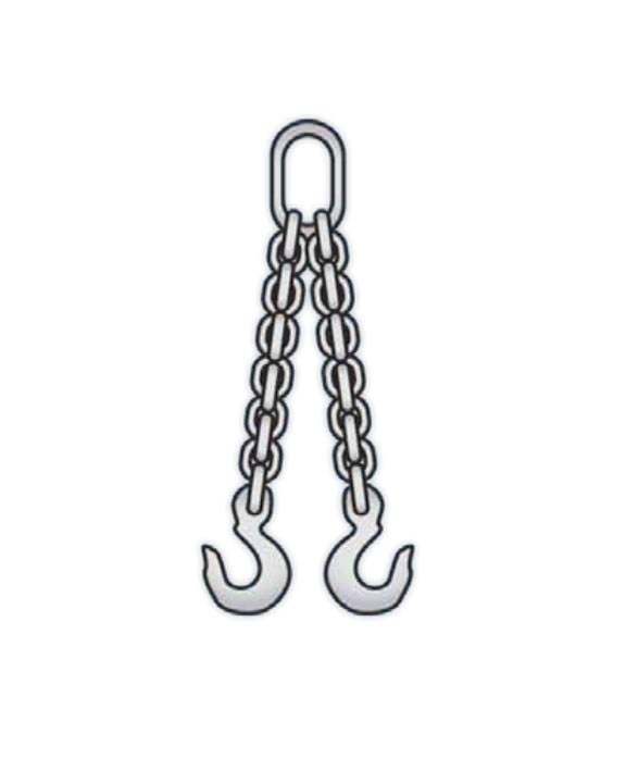Double Chain Sling with Master Link and Foundry Hook - Carter Lifting